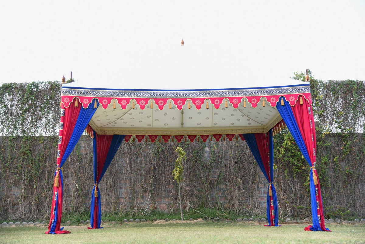 Blue Red Moroccan Tent Rental 13' x 13' – Moroccan Furniture Rental