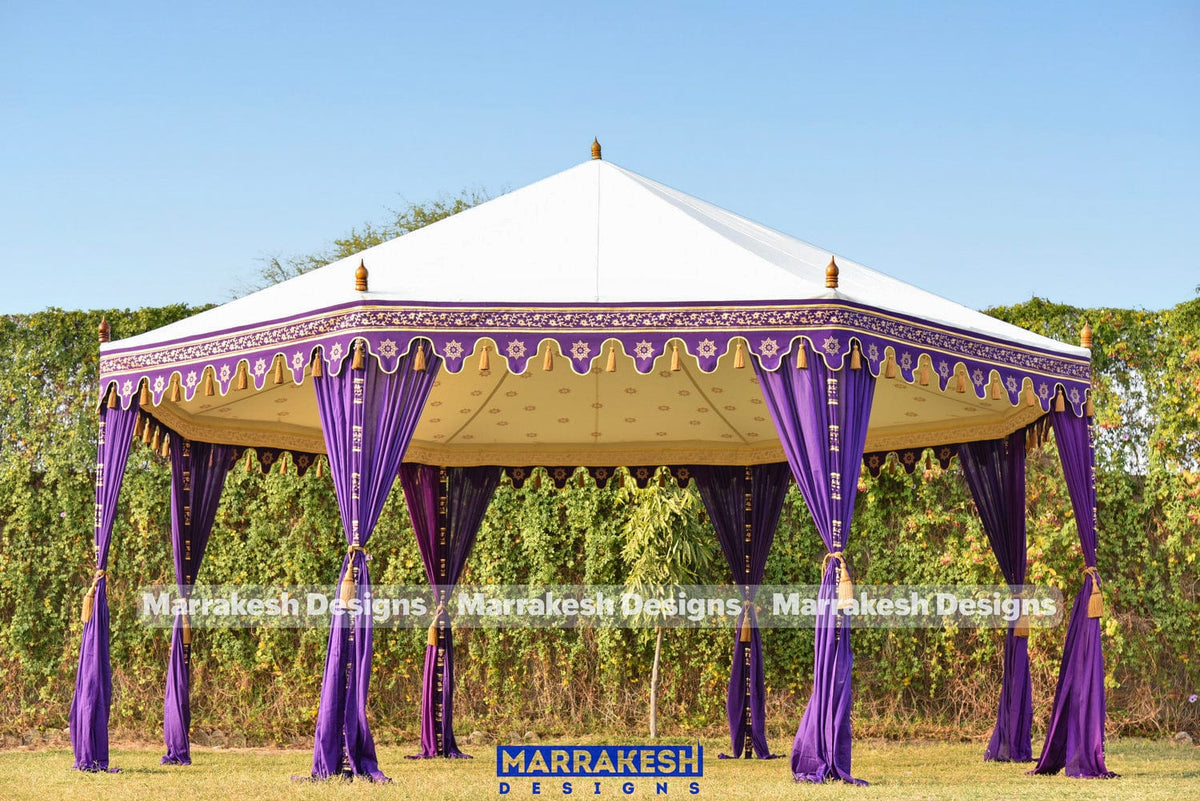 Purple Octagonal Tent - 20' Diameter – Moroccan Furniture Rental