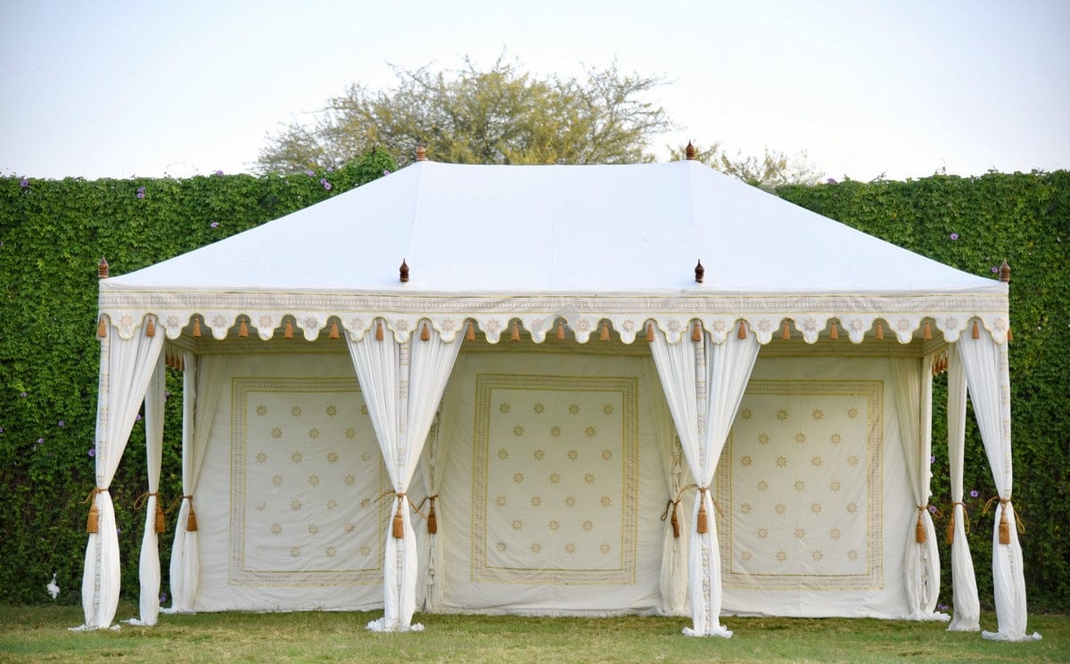 White Moroccan Tent 19.5' x 13' – Moroccan Furniture Rental